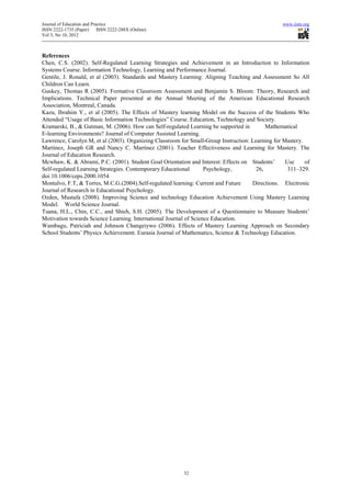 The convergence of mastery learning approach and self regulated ...