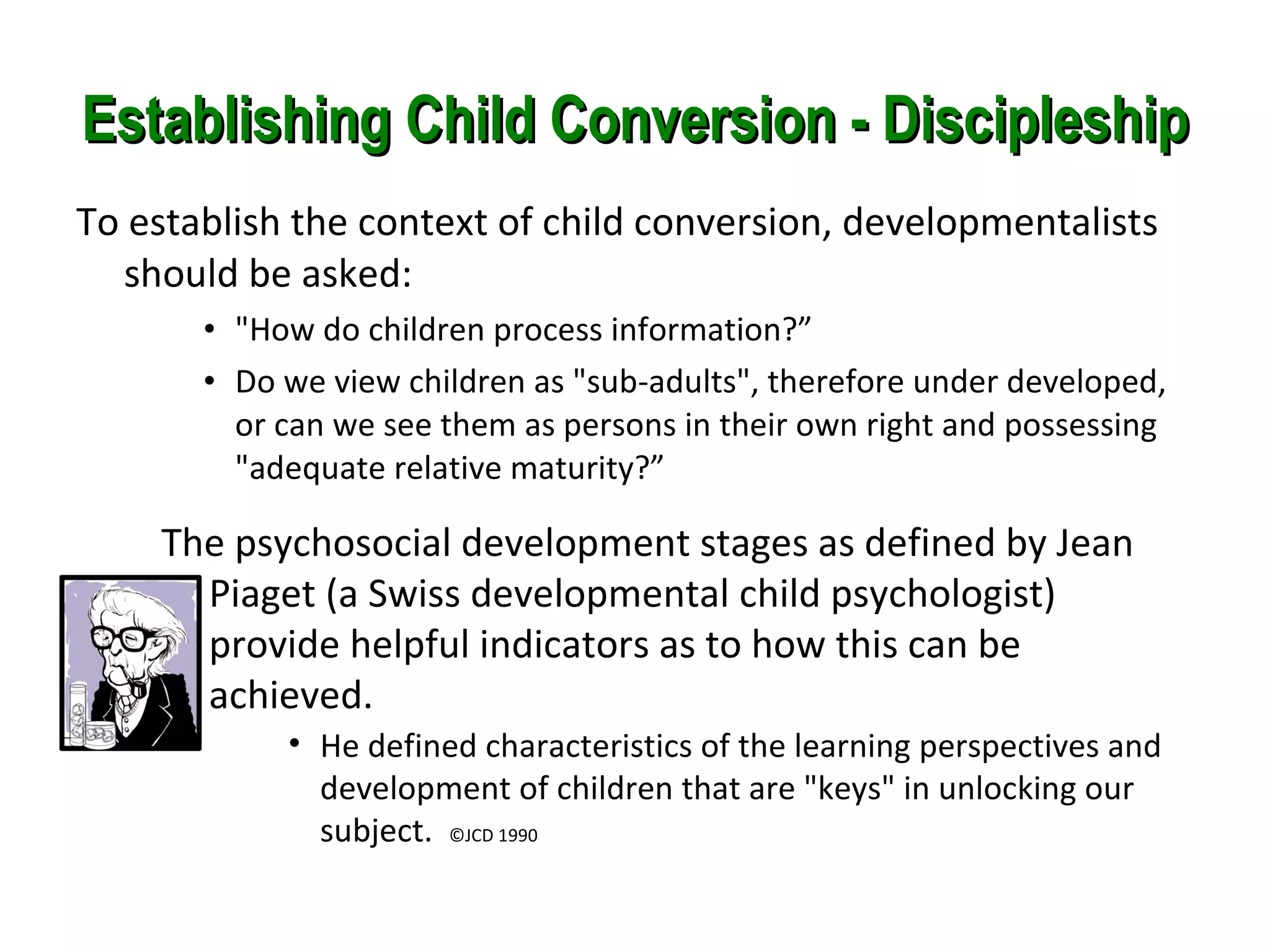 The conversion of children & faith development | PPT