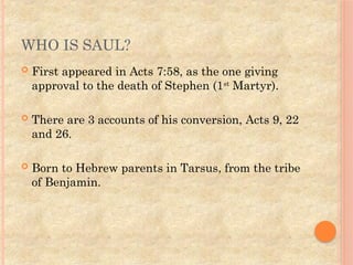 The conversion of Saul to Paul according to the Bible | PPTX