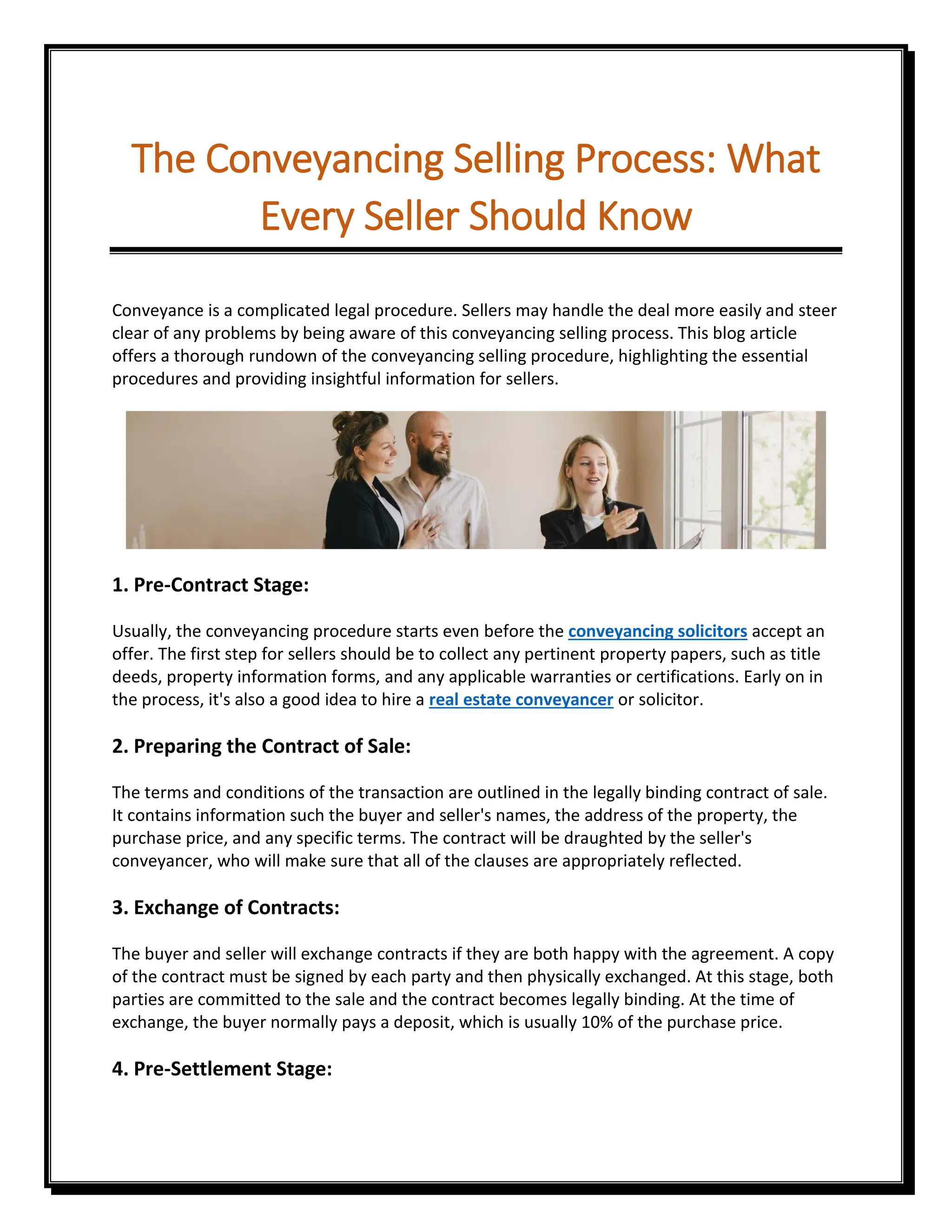 The Conveyancing Selling Process What Every Seller Should Know | PDF