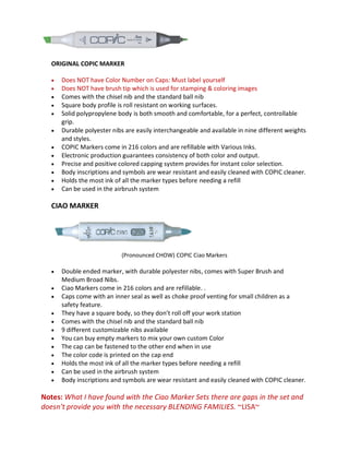 The copic marker basics | PDF