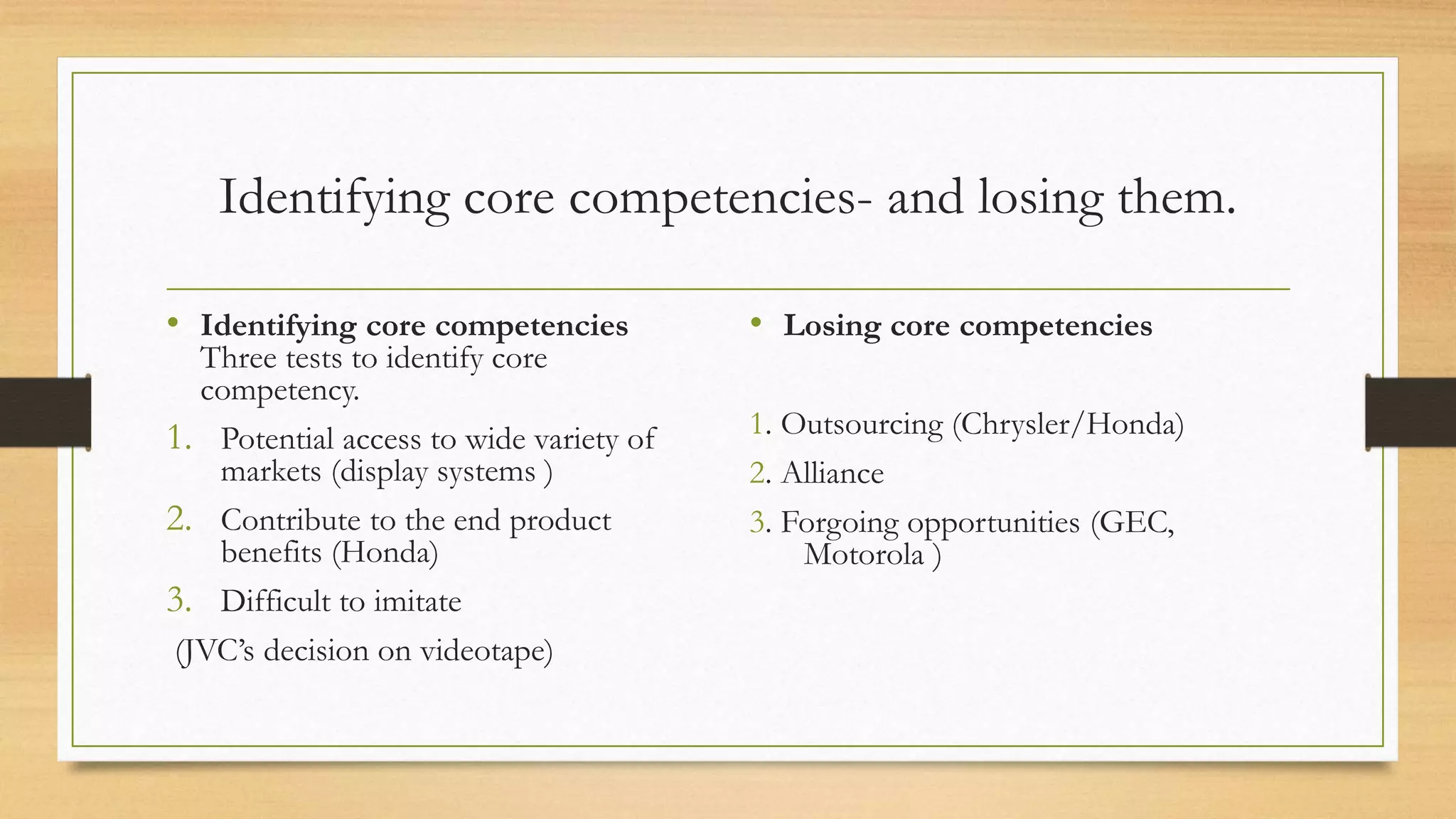 The core competence of the corporation ppt | PPTX