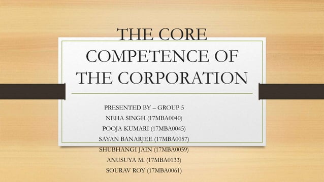 The core competence of the corporation ppt | PPTX | Business ...