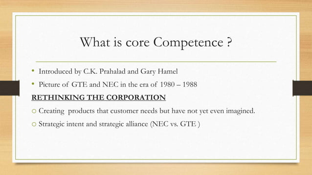 The core competence of the corporation ppt | PPTX | Business ...