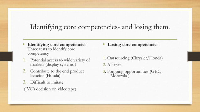 The core competence of the corporation ppt | PPTX | Business ...
