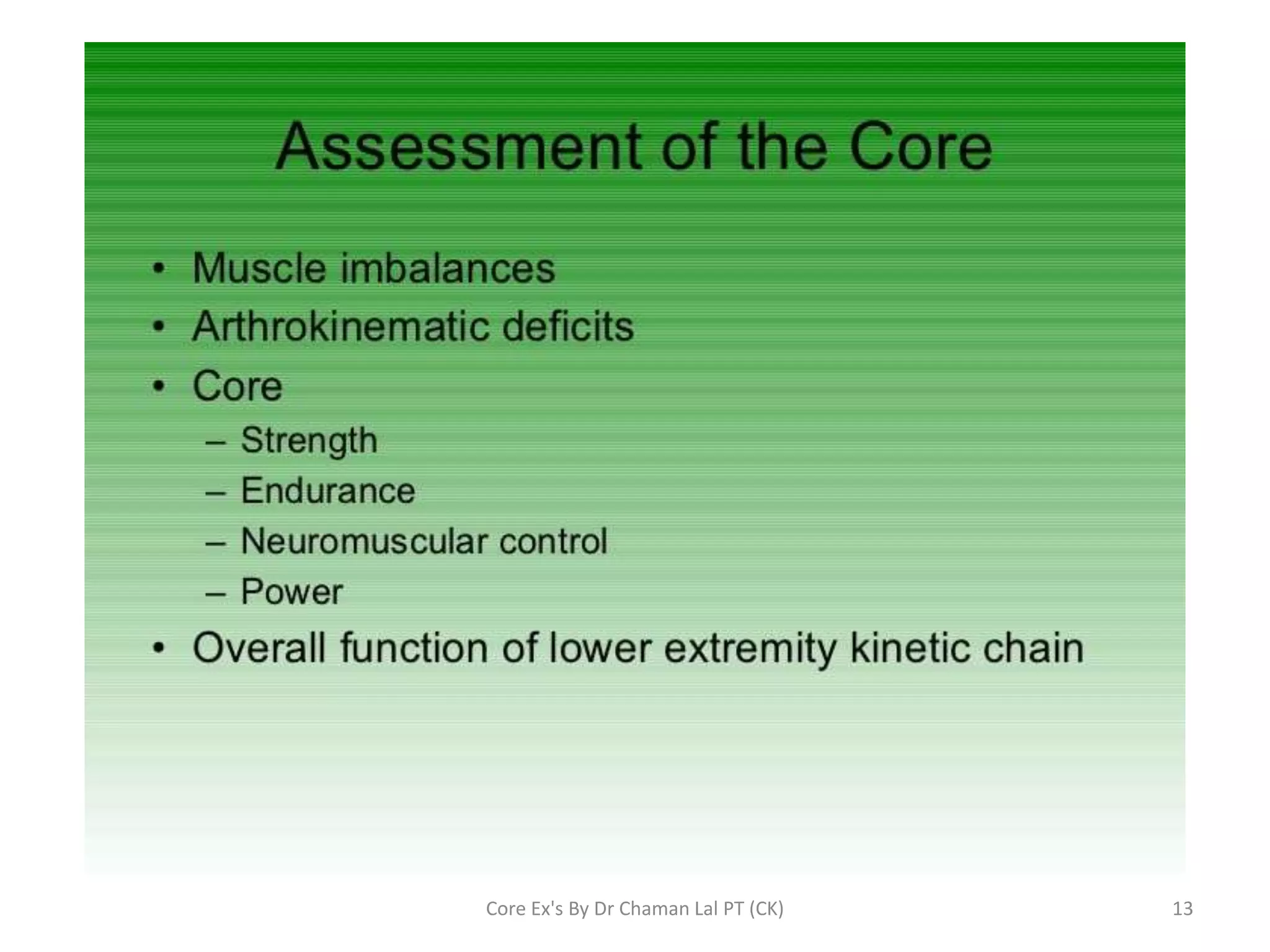 The Core Exercises by Dr Chaman Lal PT | PPT