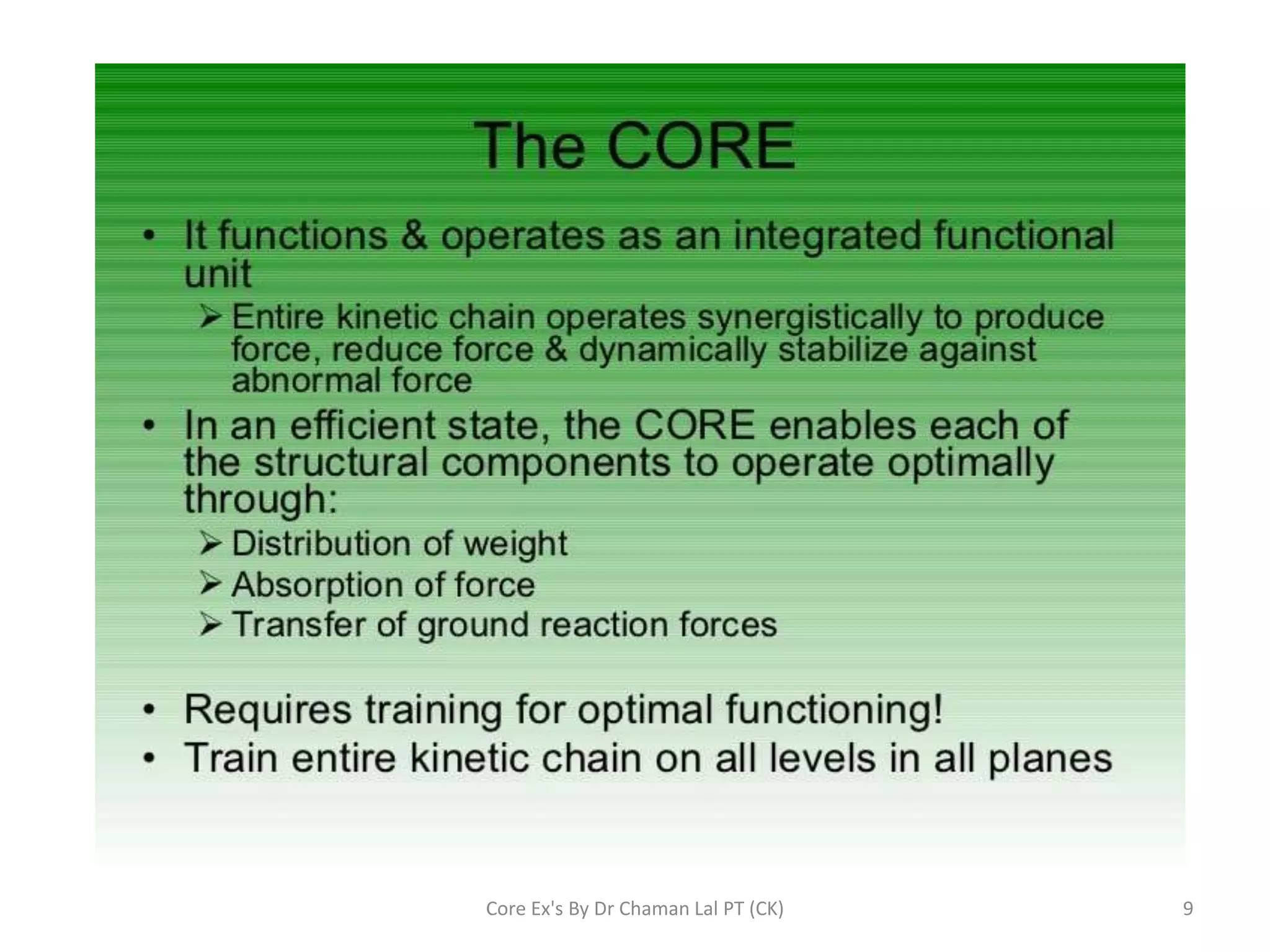 The Core Exercises by Dr Chaman Lal PT | PPT