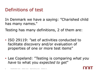 The Core of Testing – Dynamic Testing Process – According to ISO 29119 ...