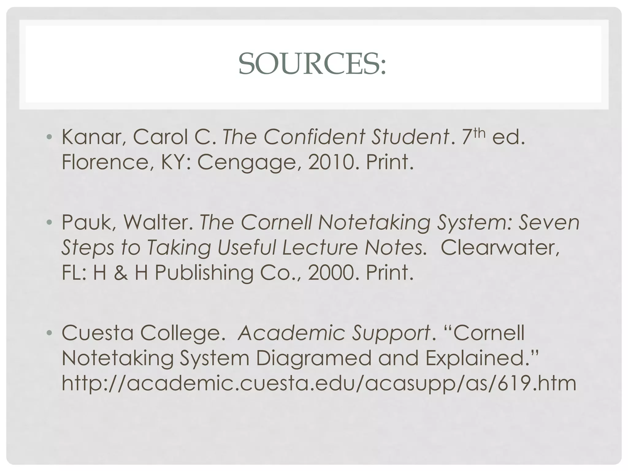 The cornell note taking system | PDF