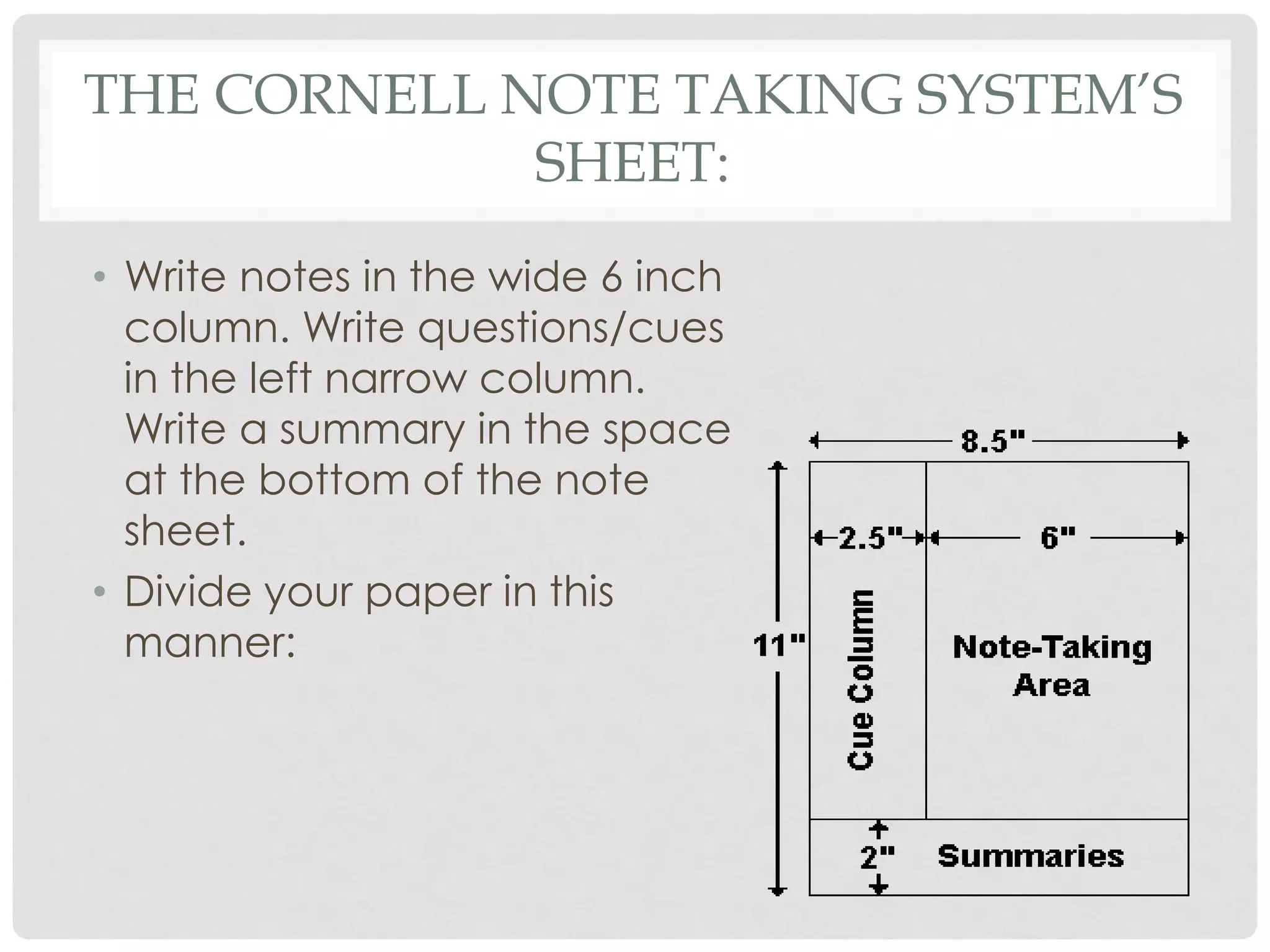 The cornell note taking system | PDF