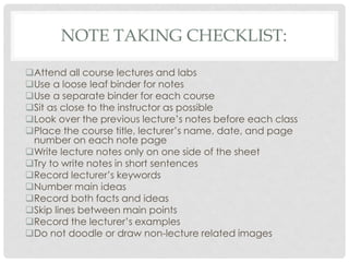 The cornell note taking system | PDF