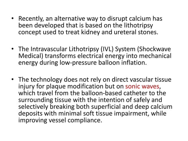 Coronary intravascular lithotripsy and lasers/ IVL | PPTX | First Aid ...