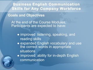The Corporate Tutor Sample Corporate English Program | PPT