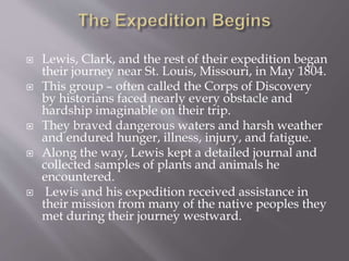 The Corps of Discovery (Lewis and Clark Expedition) | PPT