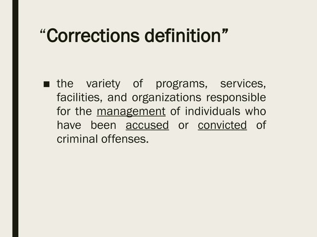 The correctional system.pptx on criminals | PPTX | Crime & Harmful Acts ...