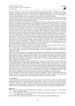 The correlation among teachers’ expectations and students’ motivation, academic self concept and ...