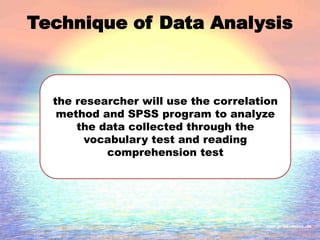 The correlation between vocabulary mastery and reading comprehension ...