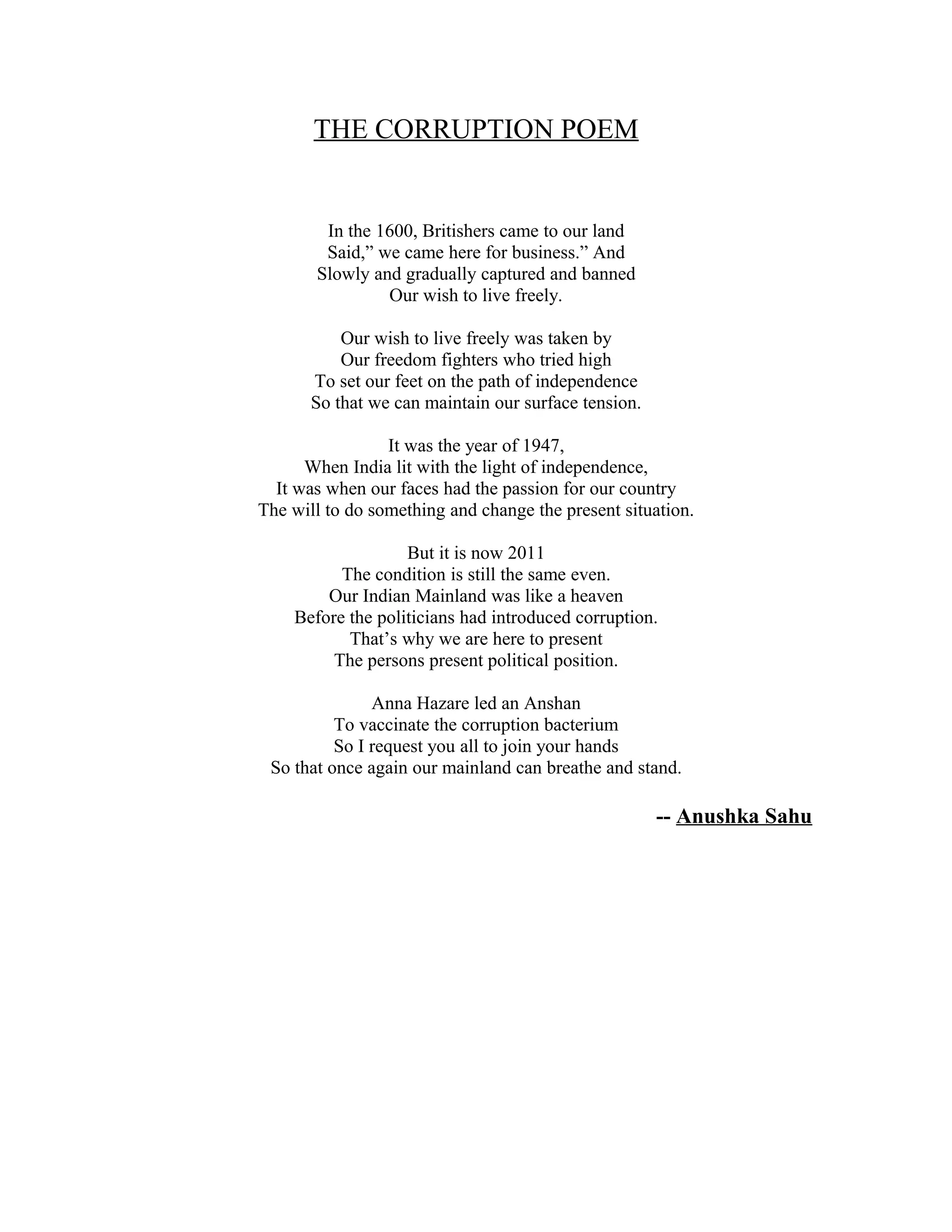 The corruption poem | DOC