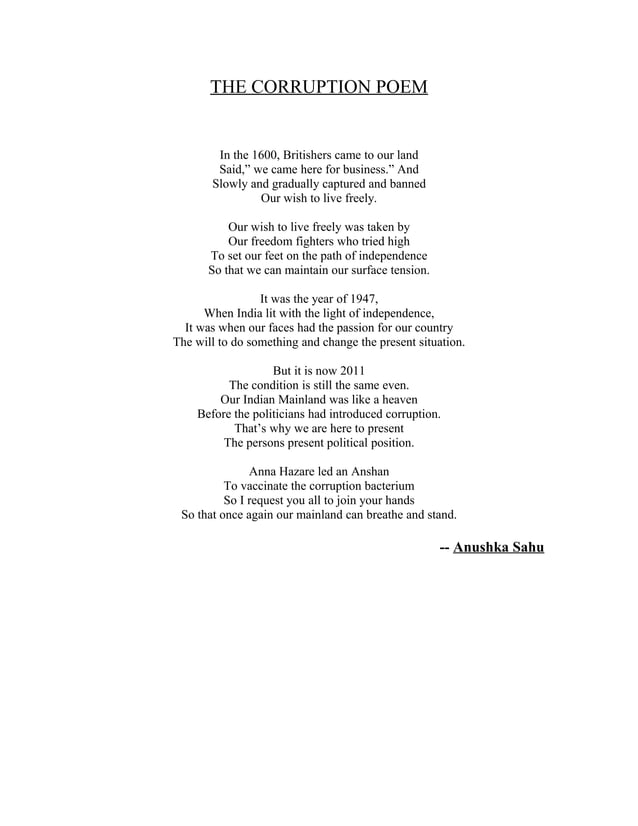 The corruption poem | DOC