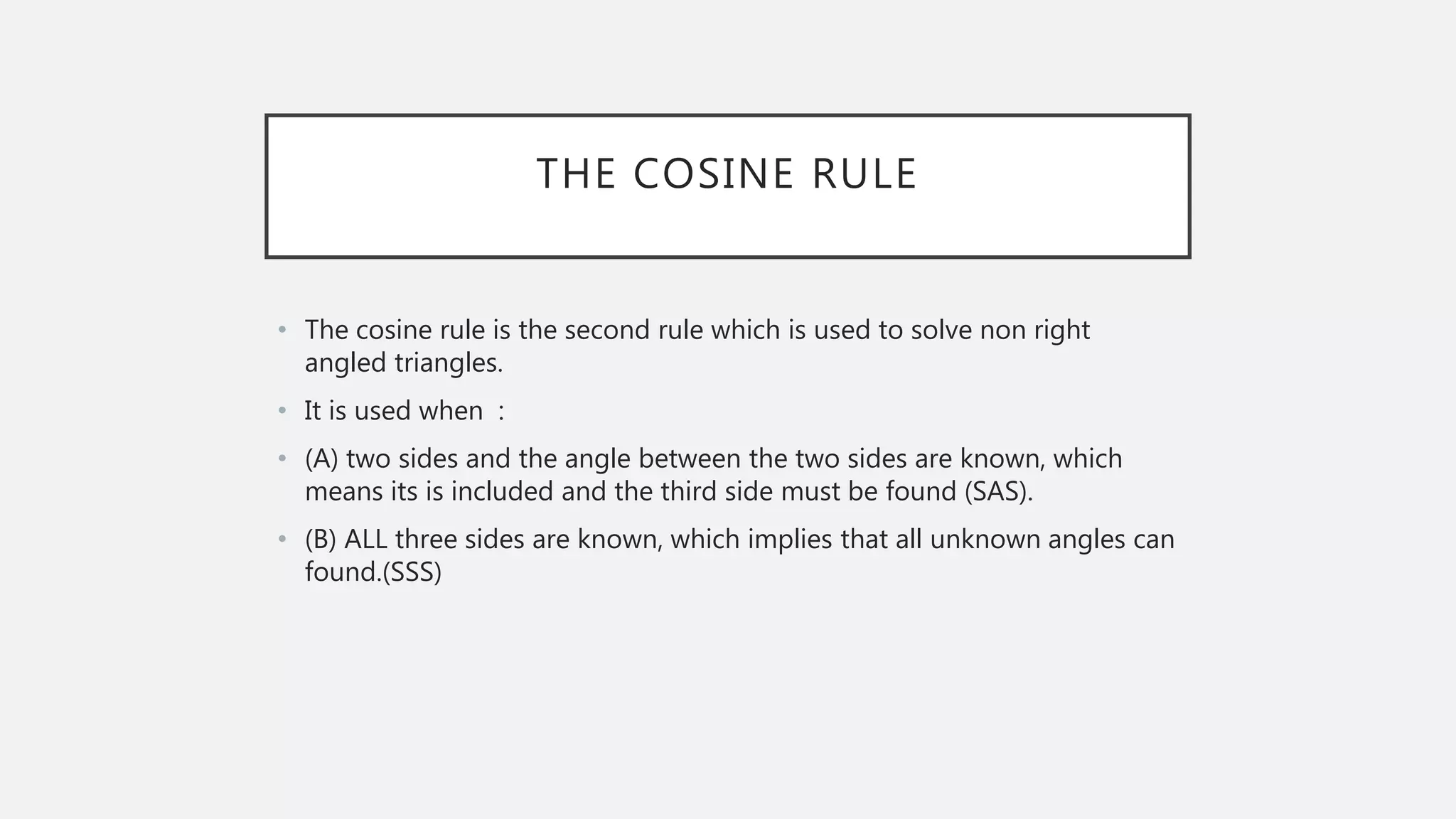 The cosine rule | PPTX