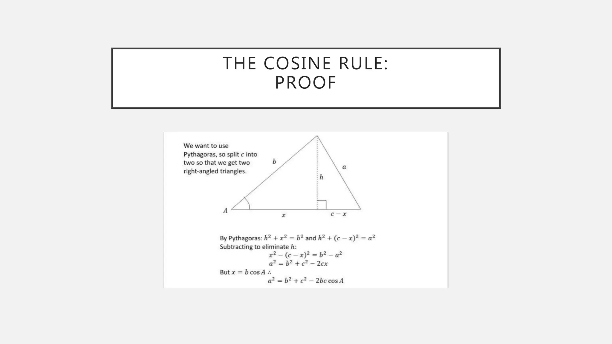 The cosine rule | PPTX