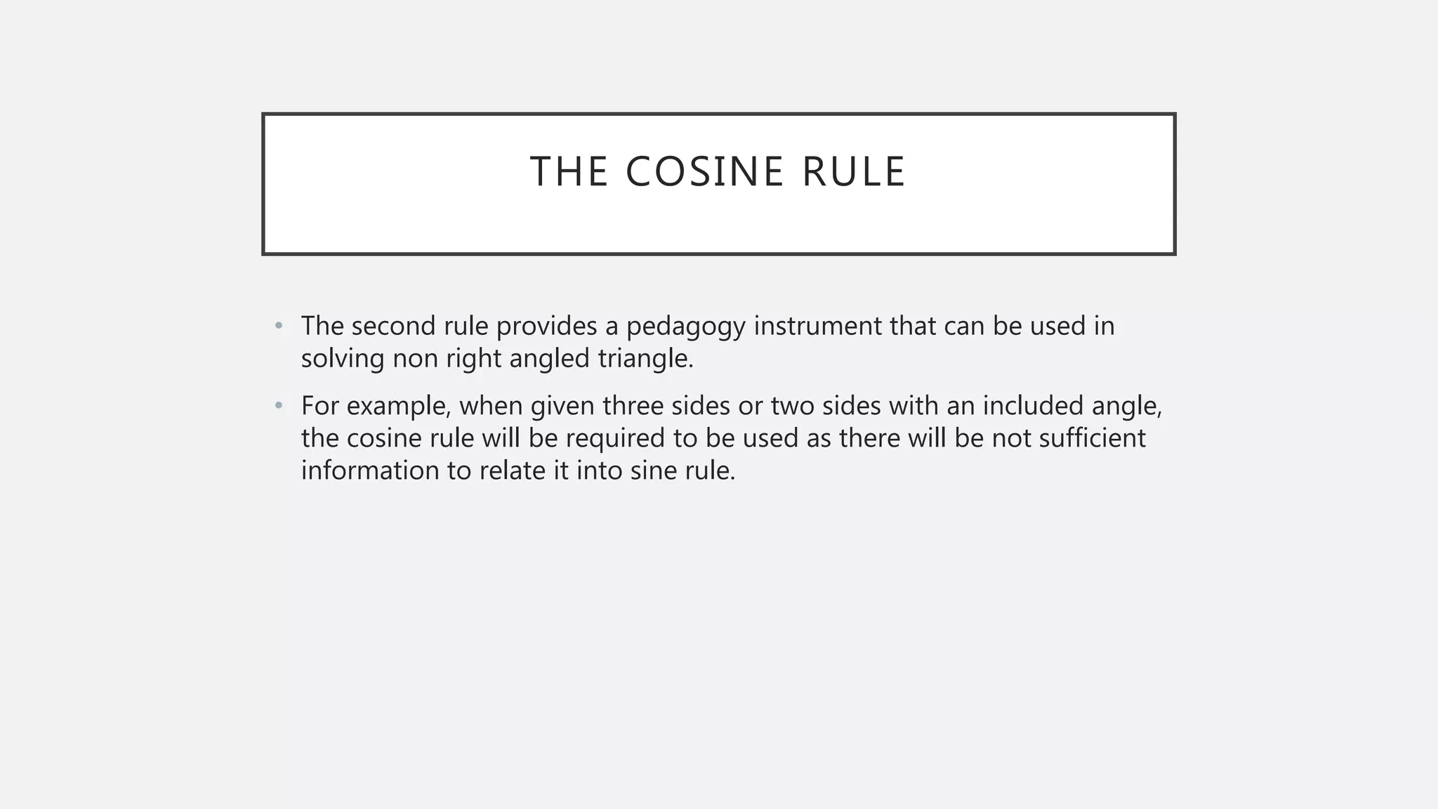 The cosine rule | PPTX