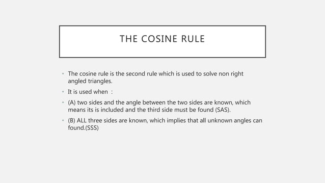 The cosine rule | PPTX