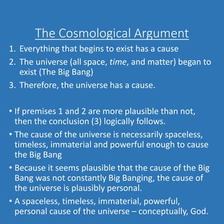 The Kalam Cosmological Argument for the Existence of God | PPTX