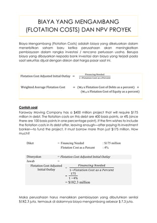 The Cost of Capital/Abshor.Marantika/Rizki Bhirawani Merdikowati/3-03 | PDF