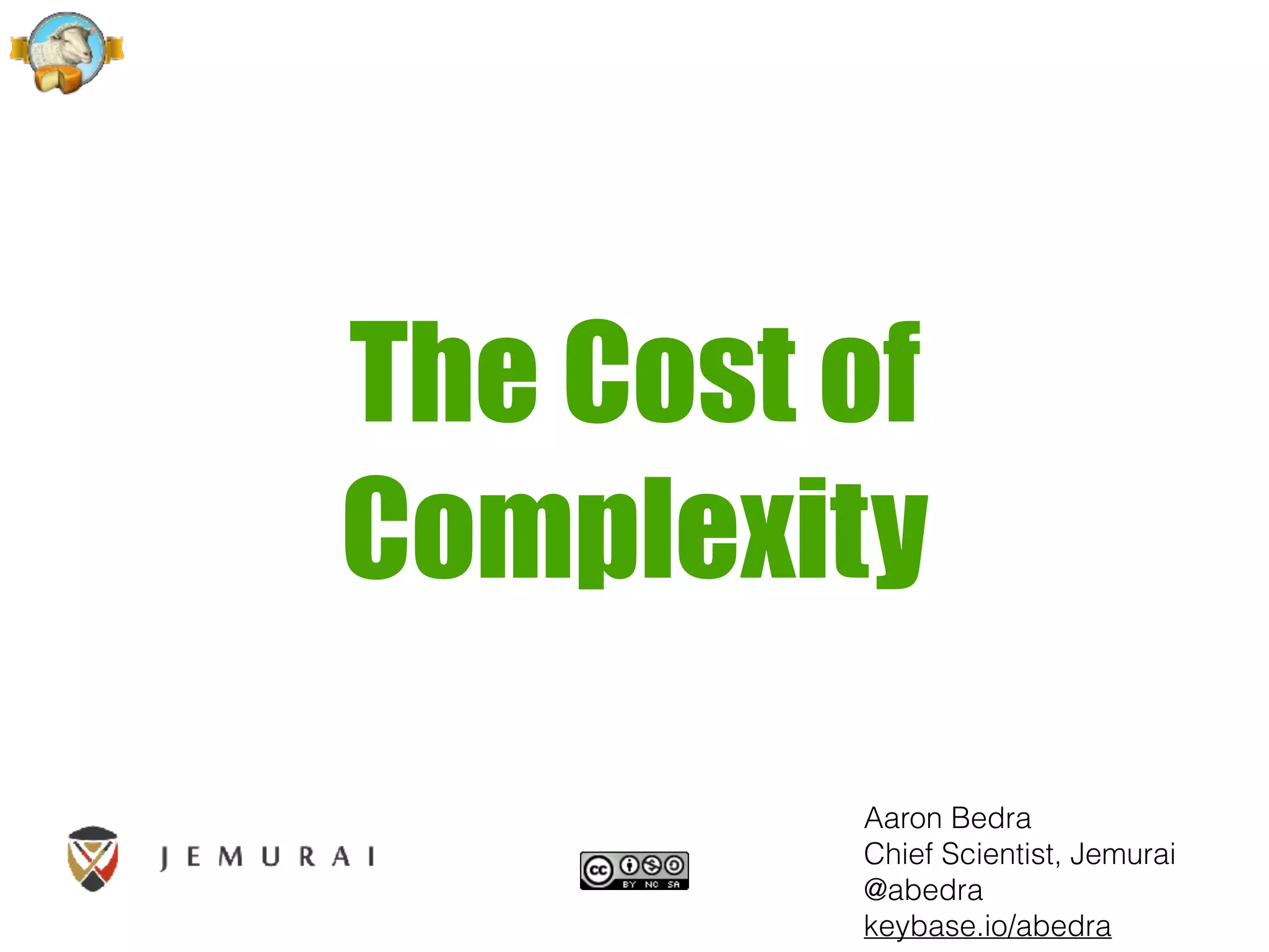The Cost of Complexity | PDF
