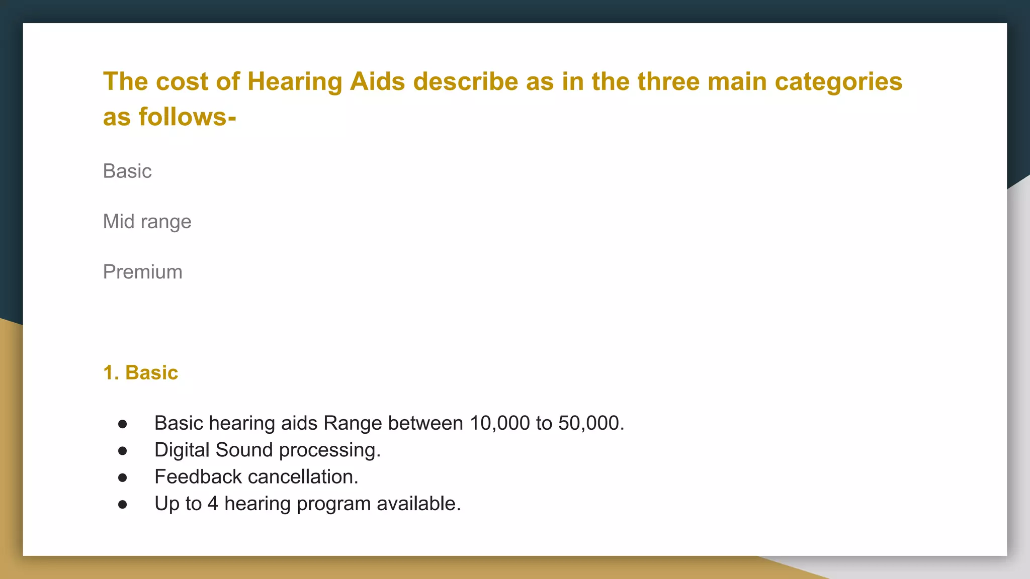 The cost of hearing aids | PPT