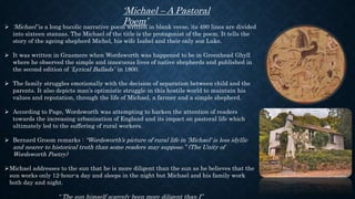 'The Cotter's Saturday Night' and 'Michael - A Pastoral Poem ...
