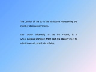 The council of EU | PPTX