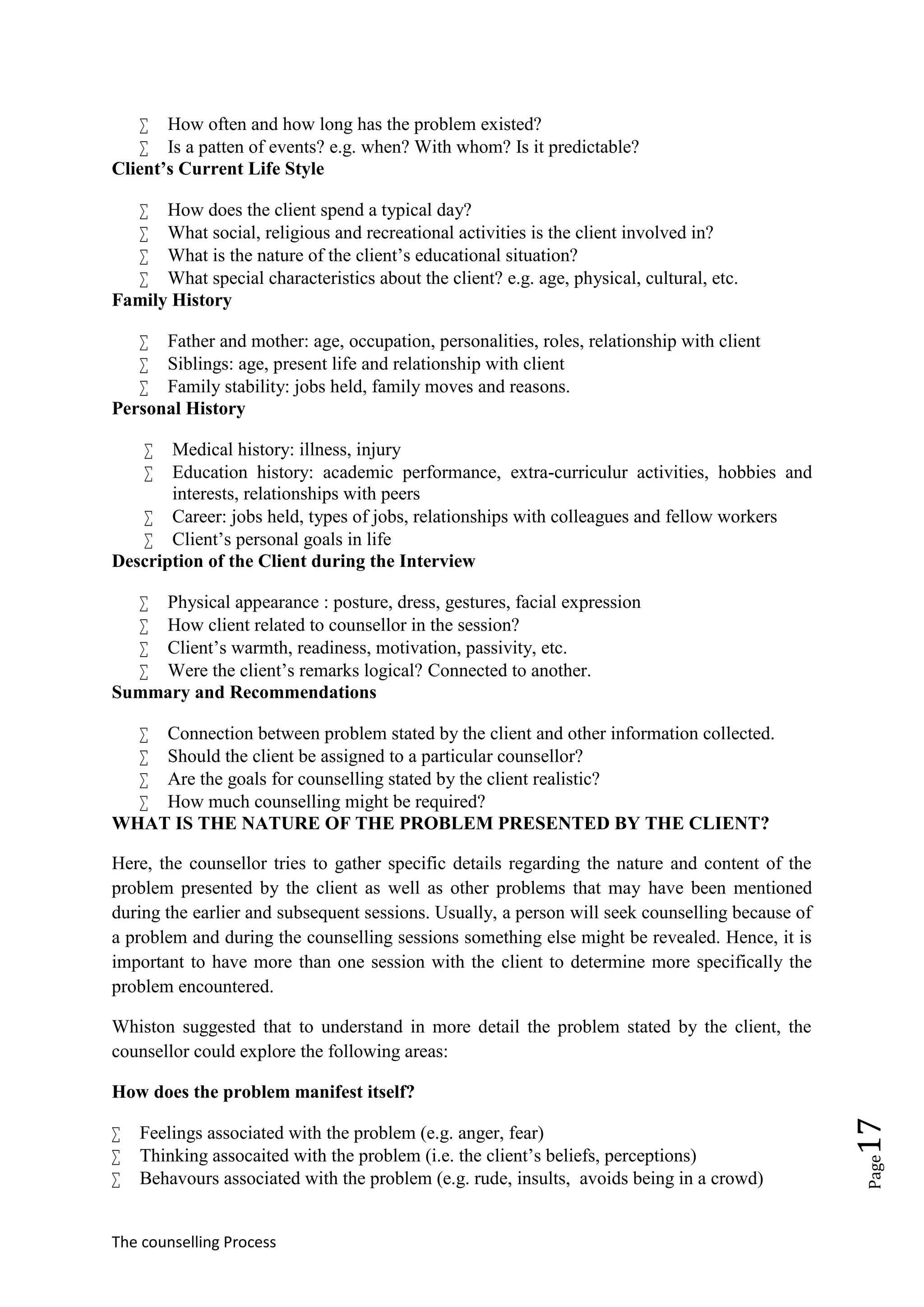 The counselling process; Stages of the counselling process | PDF