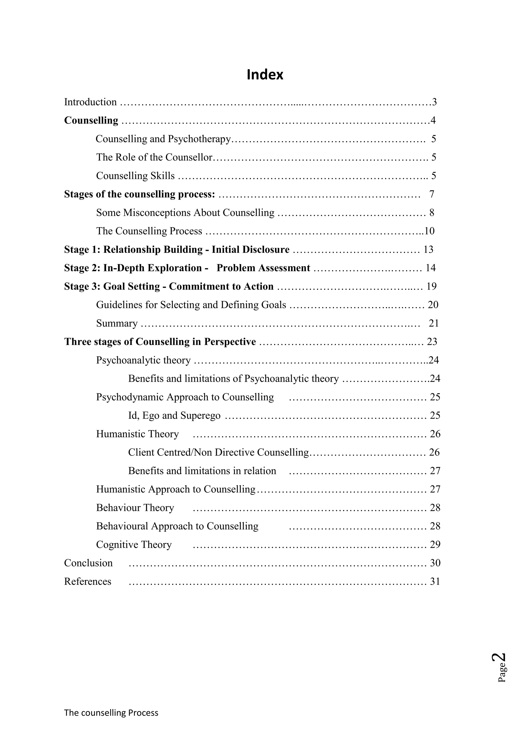 The counselling process; Stages of the counselling process | PDF