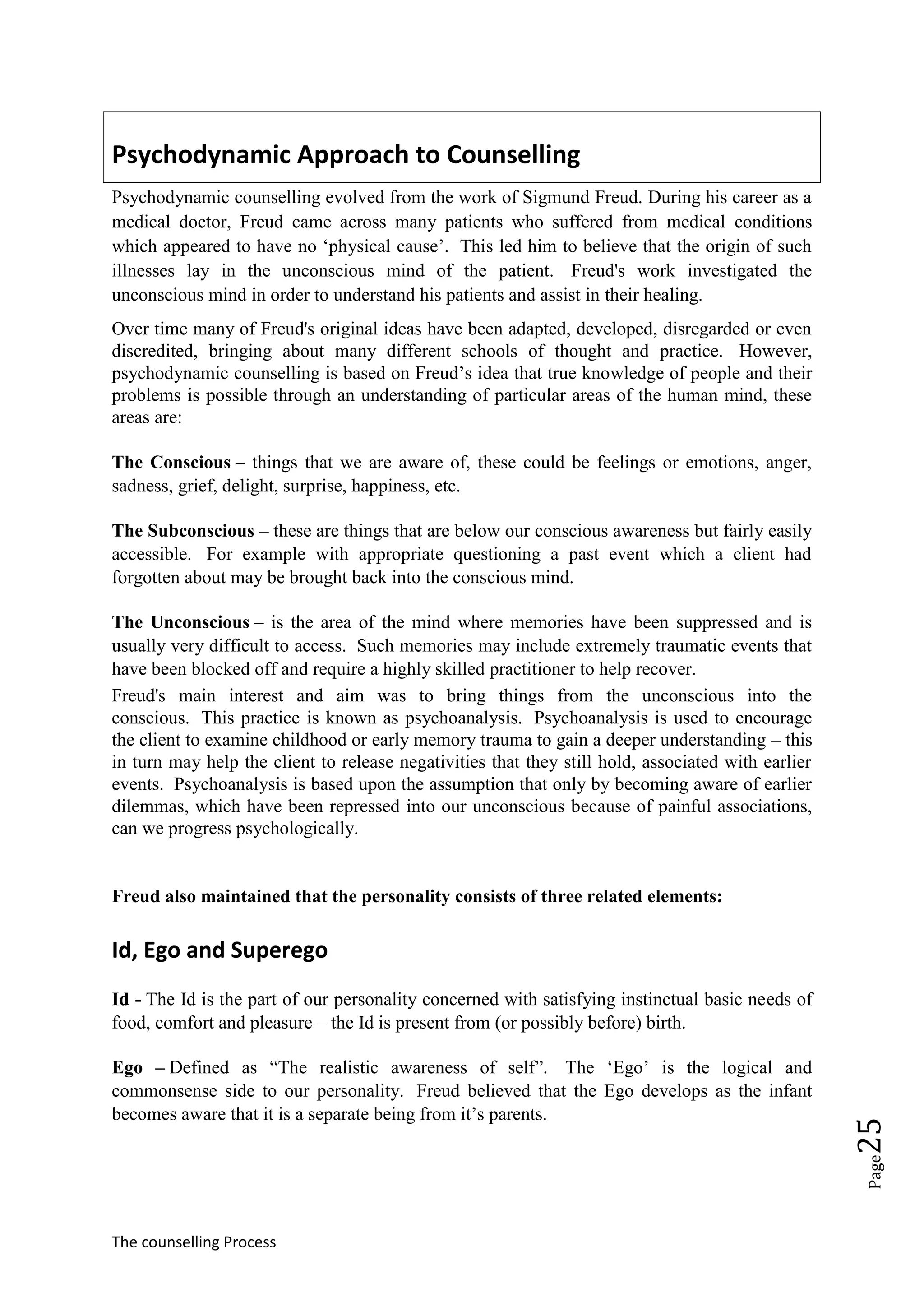 The counselling process; Stages of the counselling process | PDF