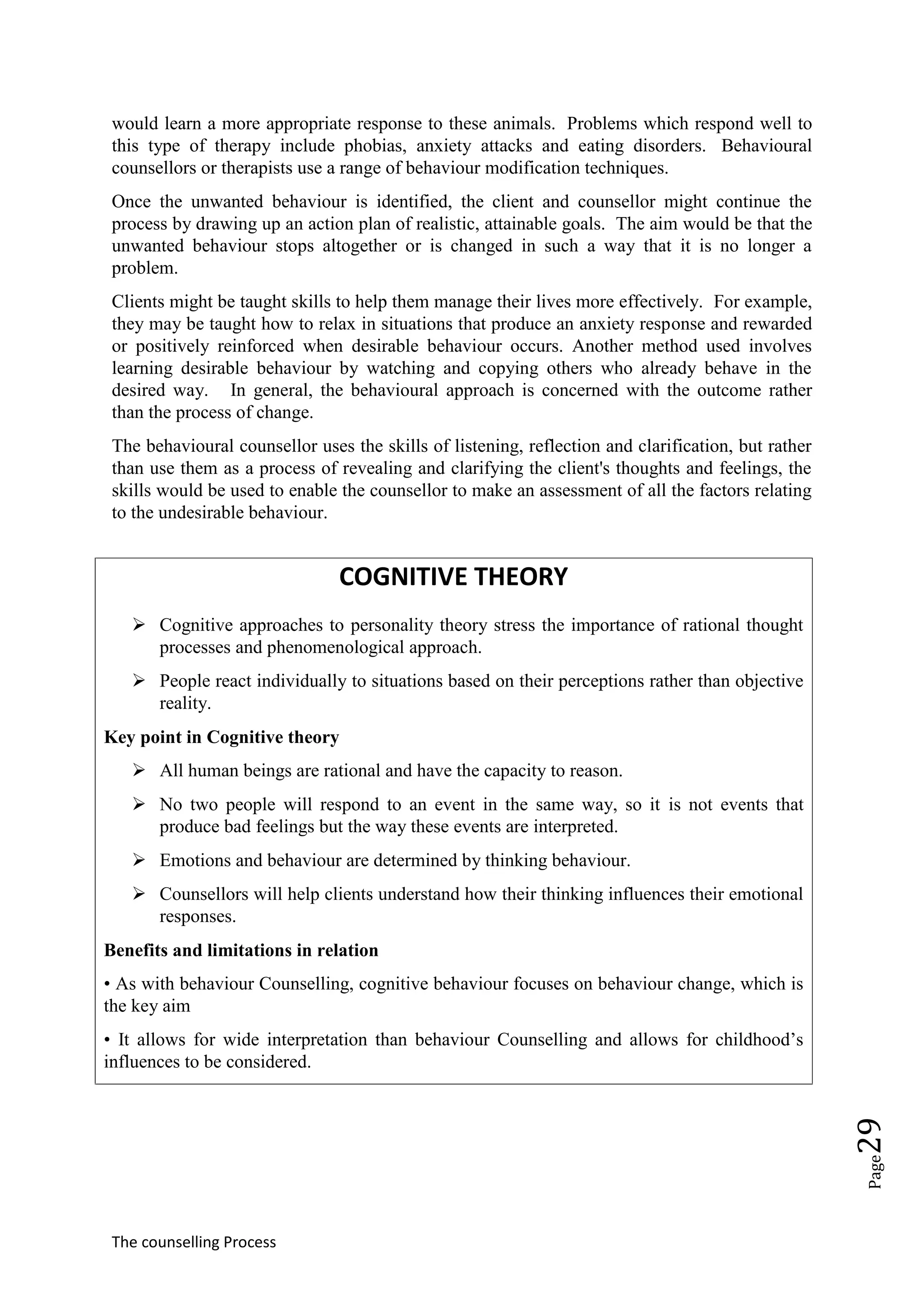 The counselling process; Stages of the counselling process | PDF