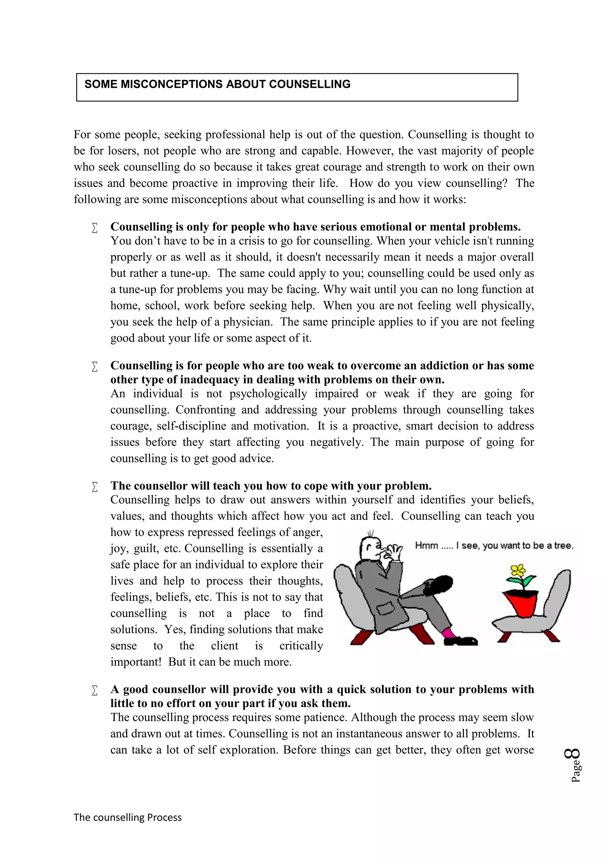 The counselling process; Stages of the counselling process | PDF