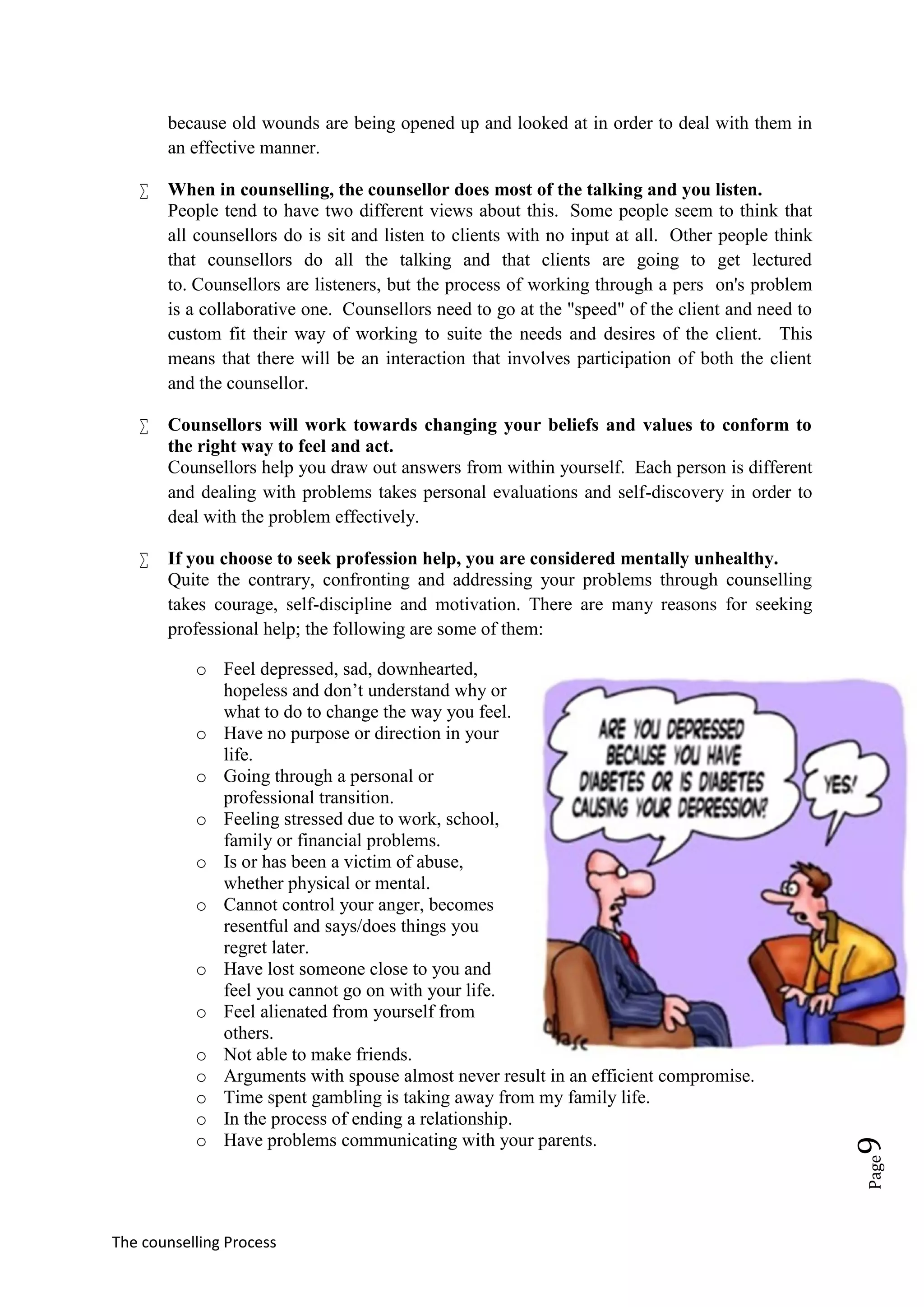 The counselling process; Stages of the counselling process | PDF
