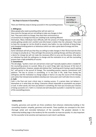 The counselling process; Stages of the counselling process | PDF