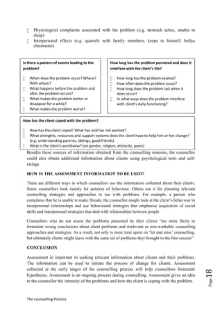 The counselling process; Stages of the counselling process | PDF