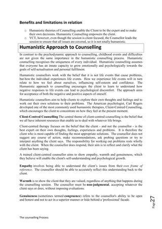 The counselling process; Stages of the counselling process | PDF