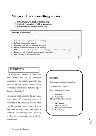The counselling process; Stages of the counselling process | PDF
