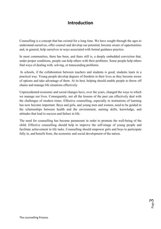 The counselling process - Stages of the counselling | PDF