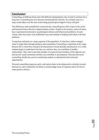 The counselling process - Stages of the counselling | PDF