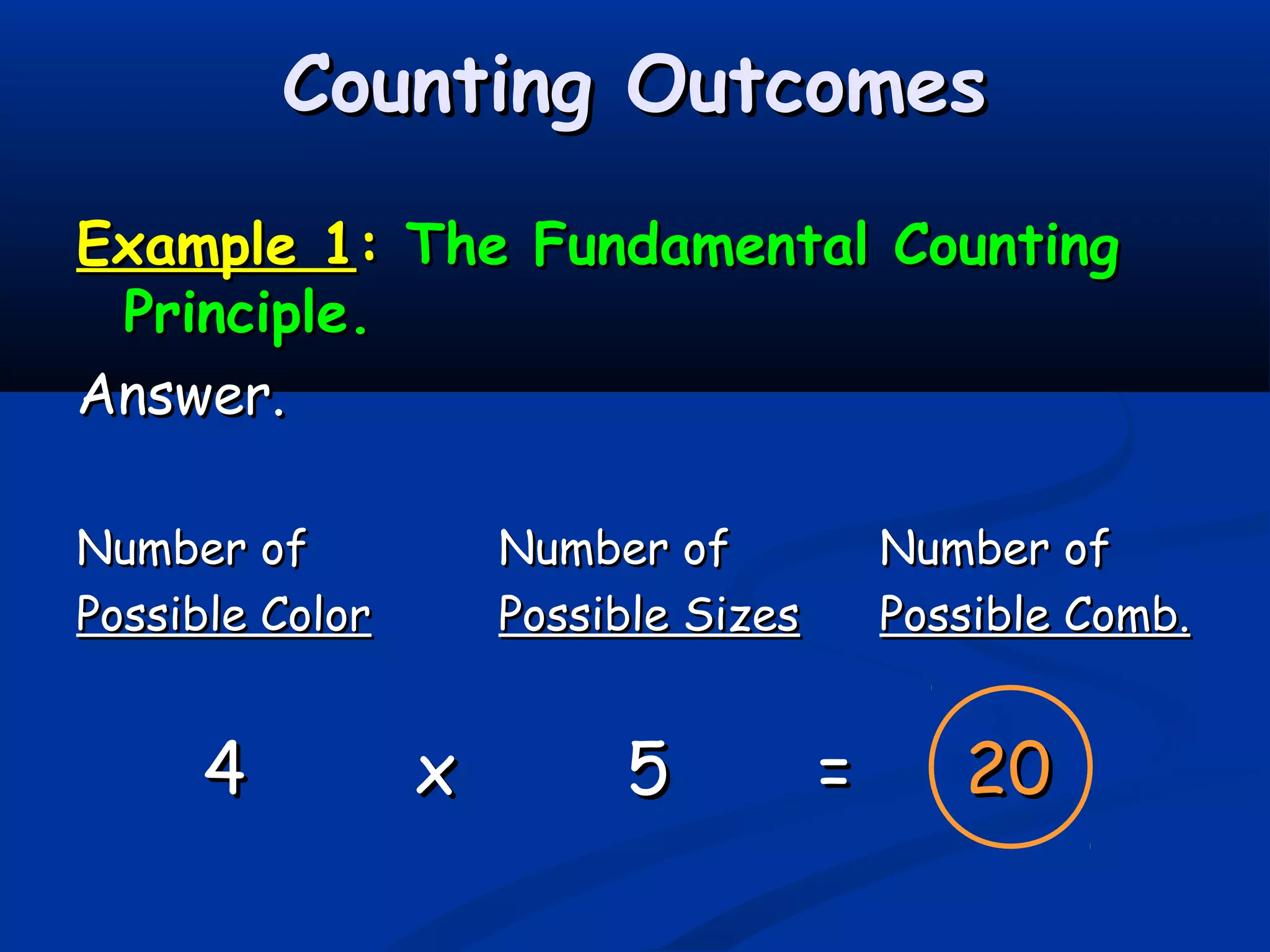 The Fundamental Counting Principle | PPT