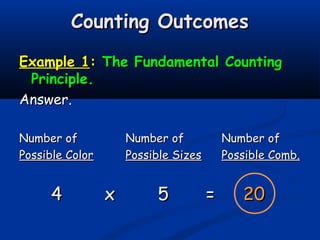 The Fundamental Counting Principle | PPT