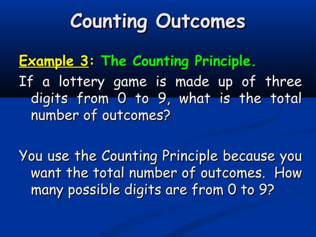 The Fundamental Counting Principle | PPT | Physics | Science