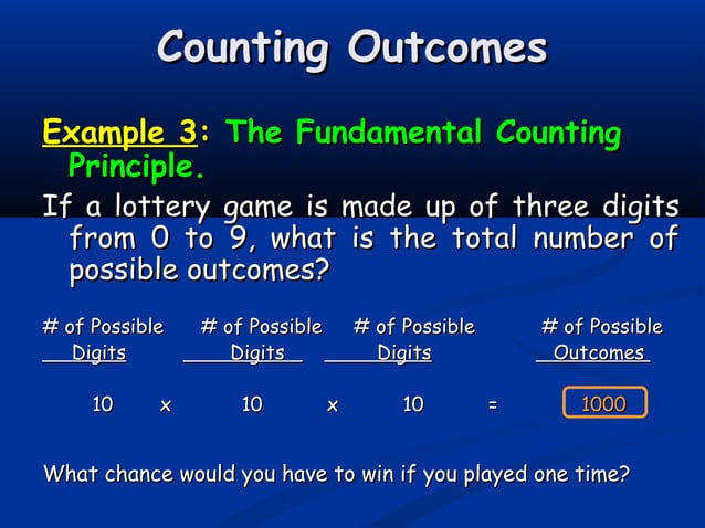 The Fundamental Counting Principle | PPT | Physics | Science