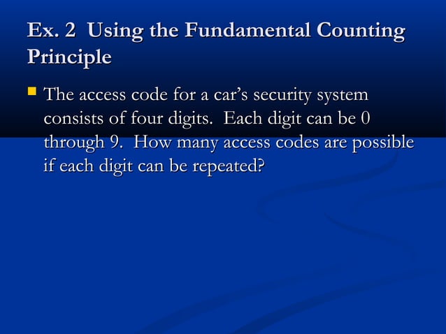 The Fundamental Counting Principle | PPT | Physics | Science